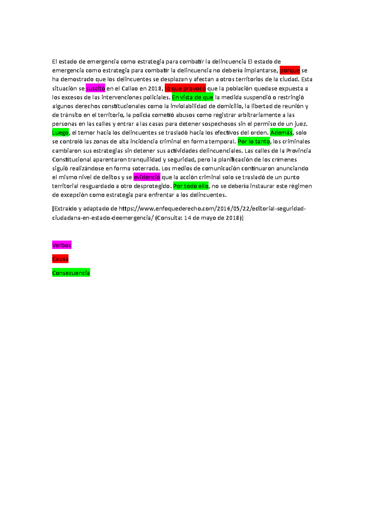 13 S1 tarea - uwu - El estado de emergencia como estrategia para combatir la delincuencia El ...