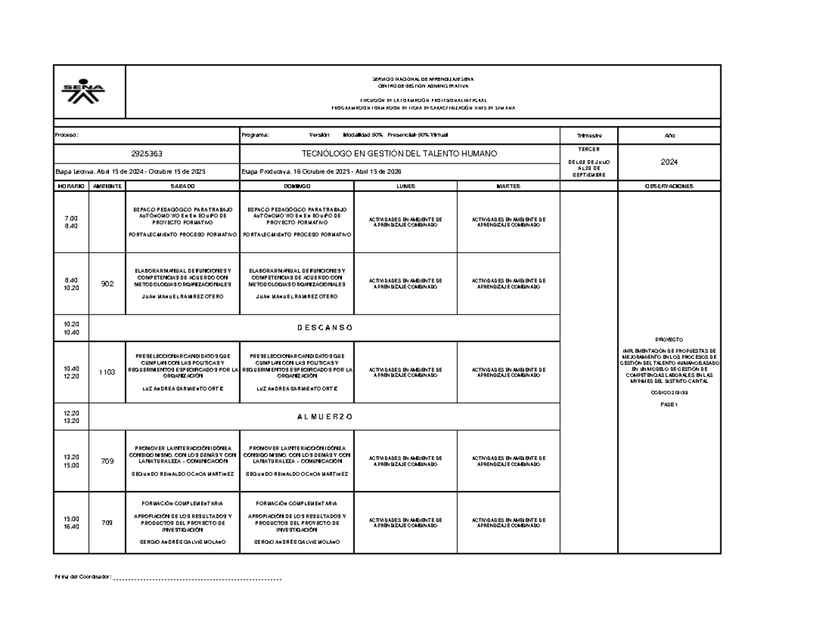 Programacion Fichas TGTH - III Trimestre 2024 versi Ã³n 8 de julio ...