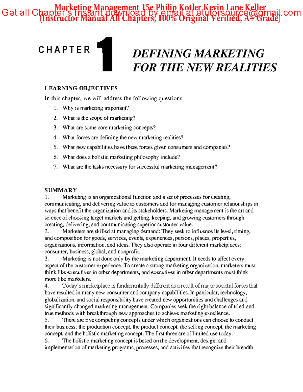 Solutions Manual For Marketing Management 15th Edition Philip Kotler ...