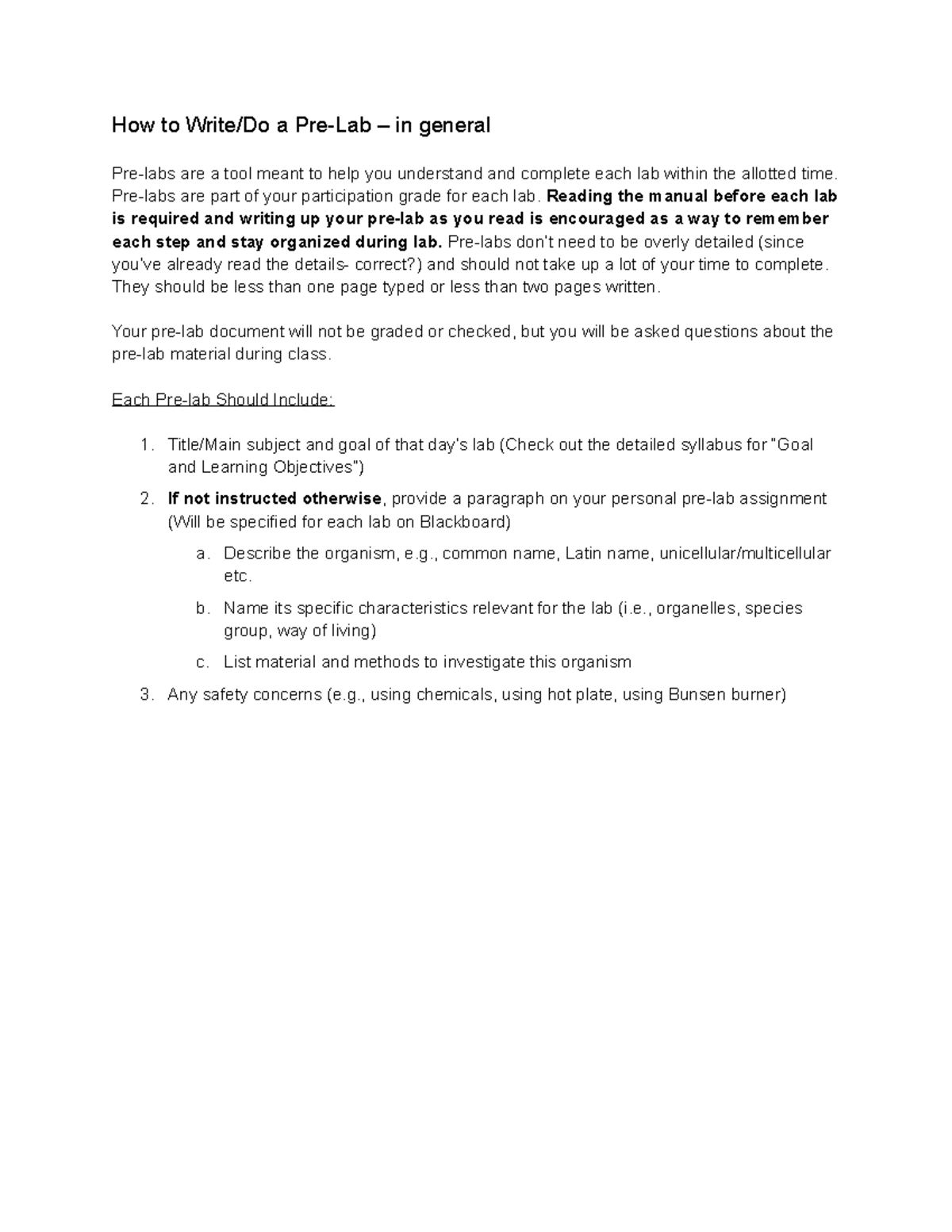 How to Write a Pre-Lab KMS22 - How to Write/Do a Pre-Lab – in general ...