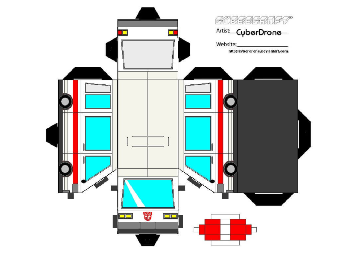 Ratchet vehicle paper toy paper craft - introduccion a las TIC - Artist ...