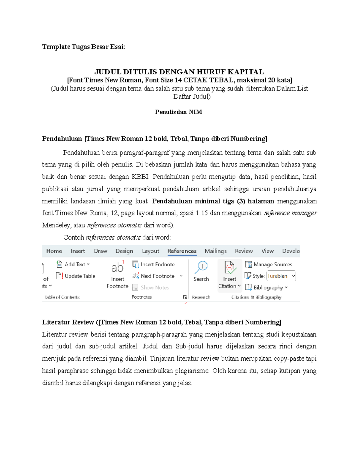 Template Esai (Tugas Besar) - Template Tugas Besar Esai: JUDUL DITULIS ...