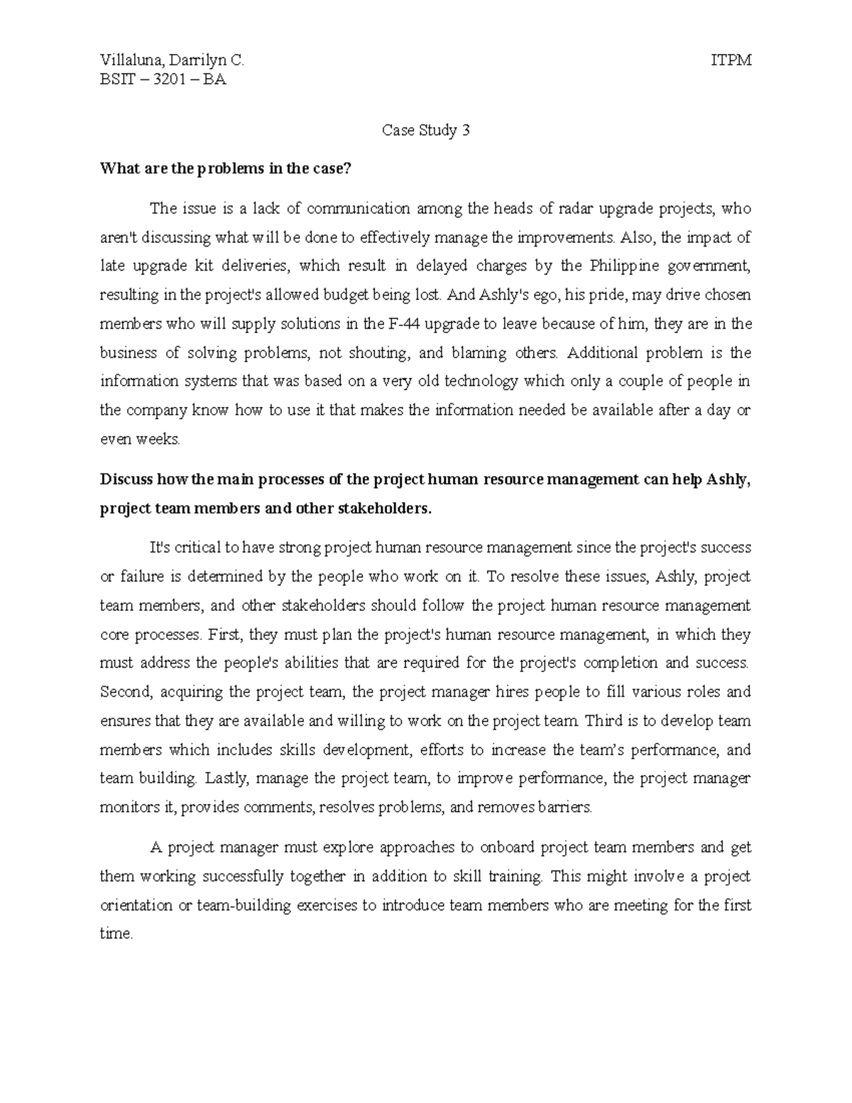 Darrilyn Villaluna - Case Study 3 - Villaluna, Darrilyn C. ITPM BSIT ...