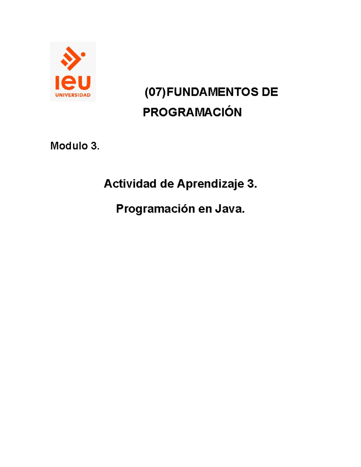 Fundamentos De Programación - (07)FUNDAMENTOS DE PROGRAMACIÓN Modulo 3 ...