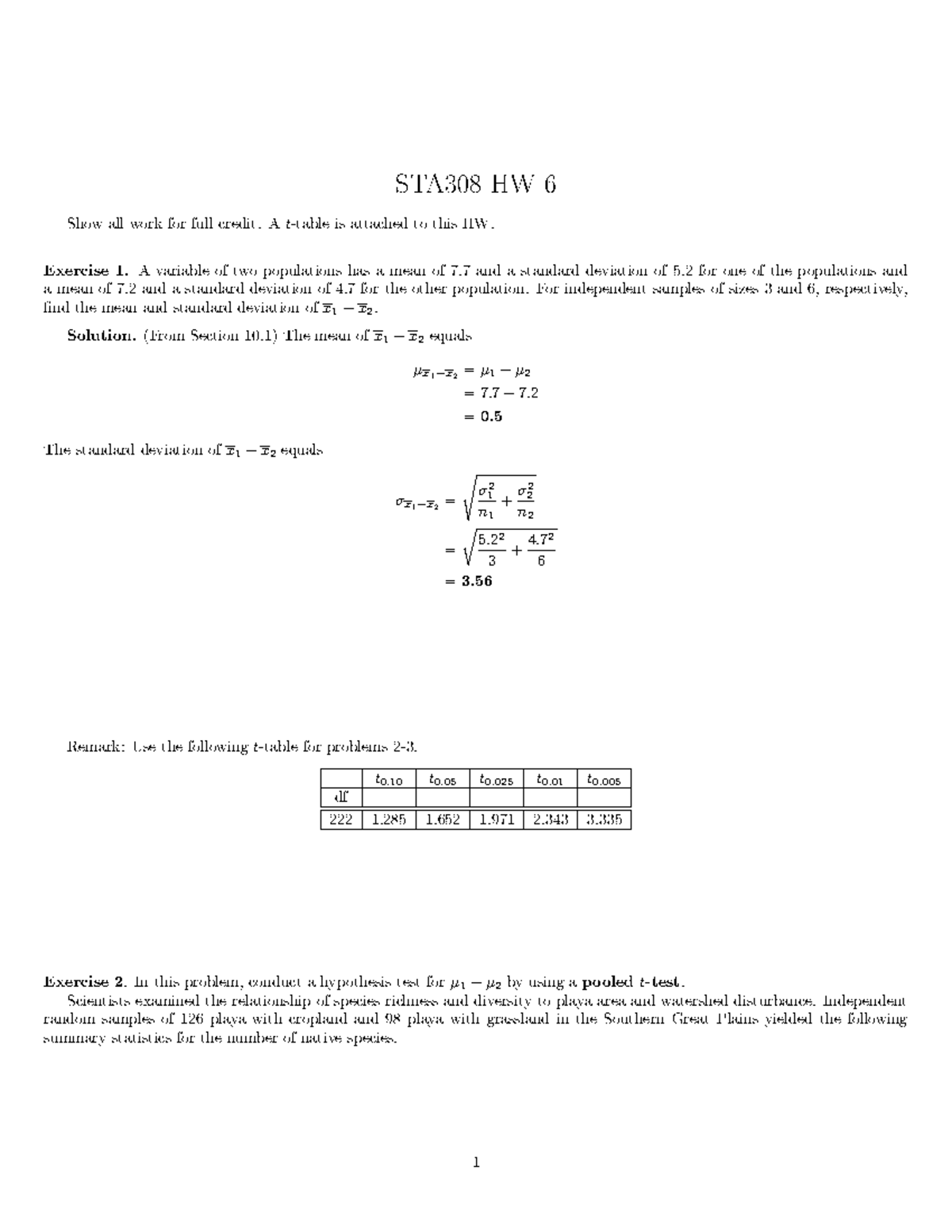 HW 6 sols (1) - Spring 2022 - ♦ ♦r ♦r r t t t s tt t♦ - Studocu