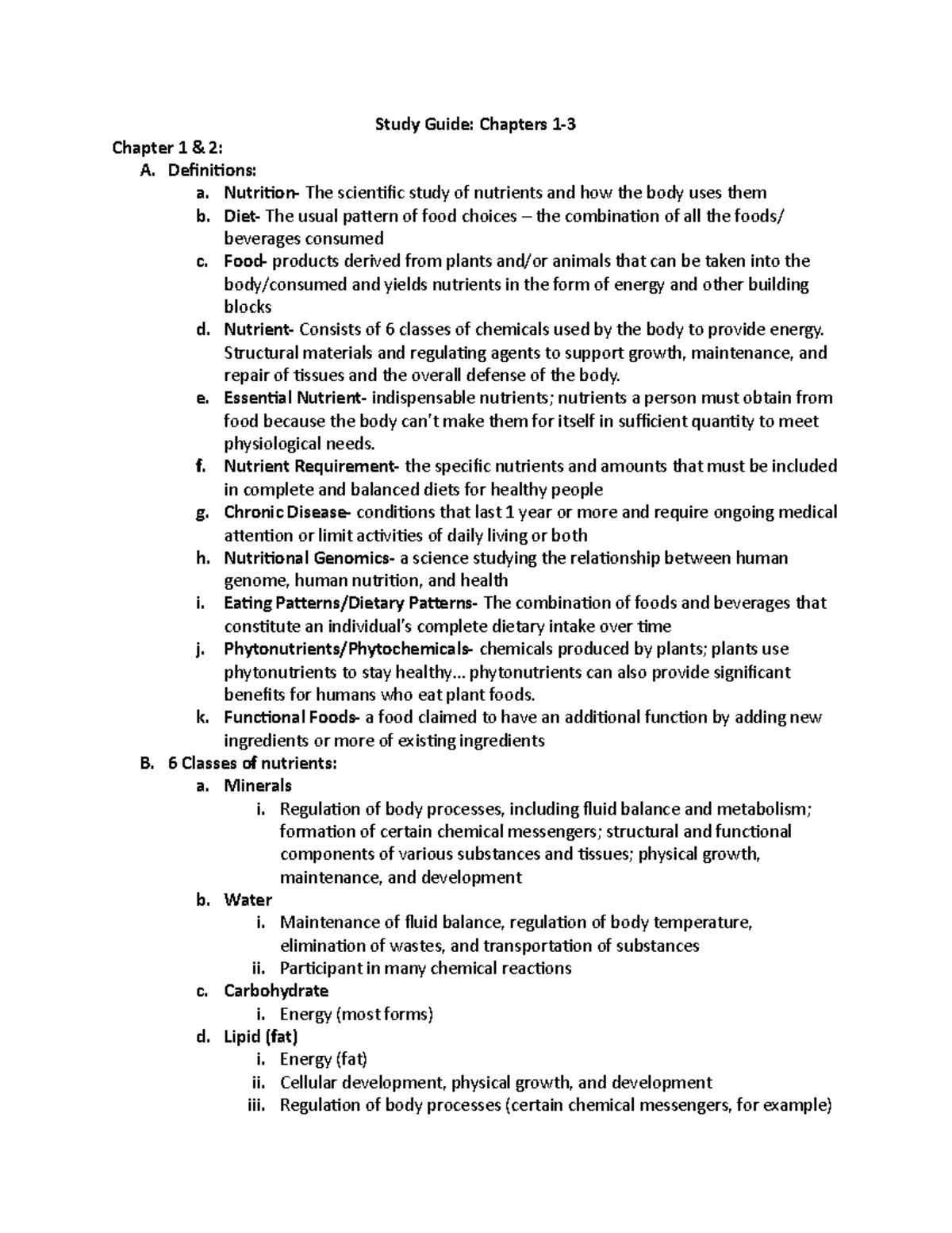SPH-N231 Chapter 1-3 study guide - Study Guide: Chapters 1- Chapter 1 ...