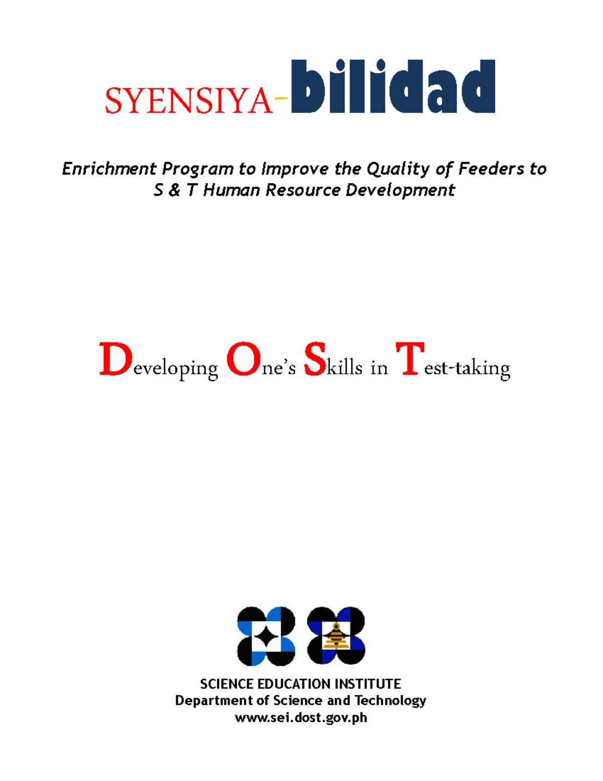 Siyensya Bilidad 1 (DOST Official) - SYENSIYA-bilidad Developing One’s ...