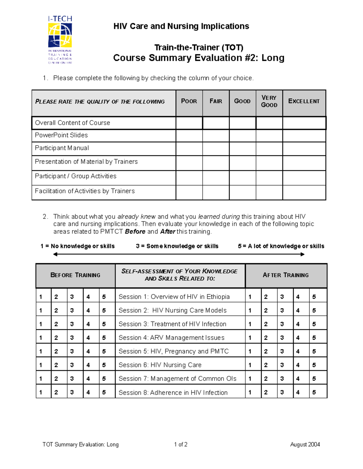TOTSummary Eval 2Long - abbagsgs - HIV Care and Nursing Implications ...