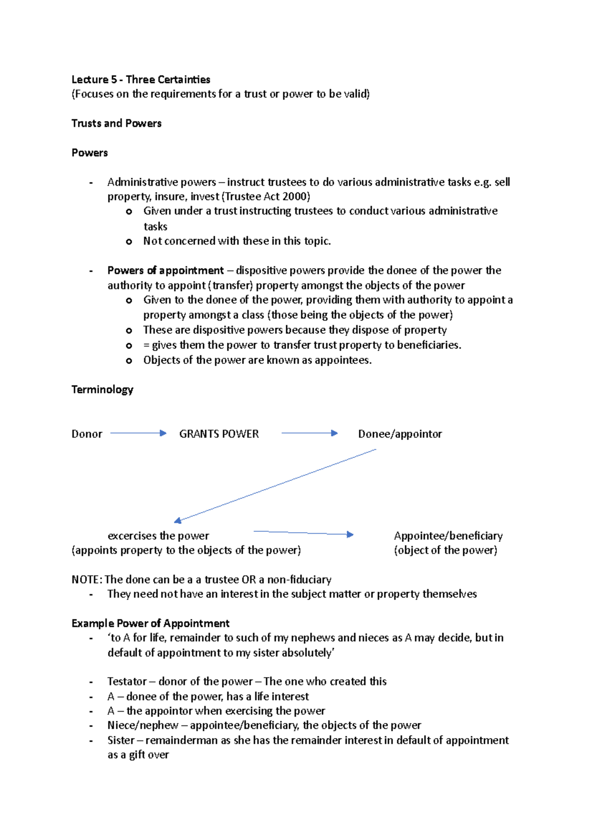 Lecture 5 - The Three Certainties - UJUTK4-30-3 - UWE - Studocu