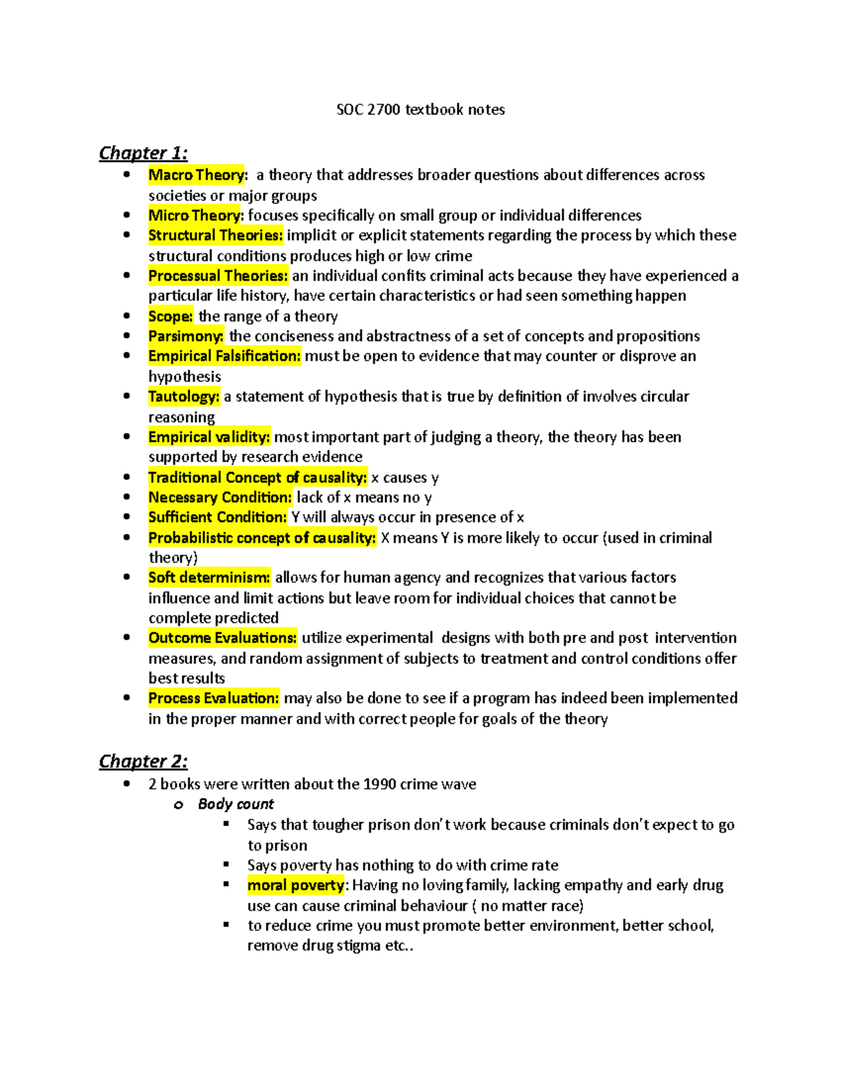 SOC 2700 textbook notes Ch 1-6 - SOC 2700 textbook notes Chapter 1 ...