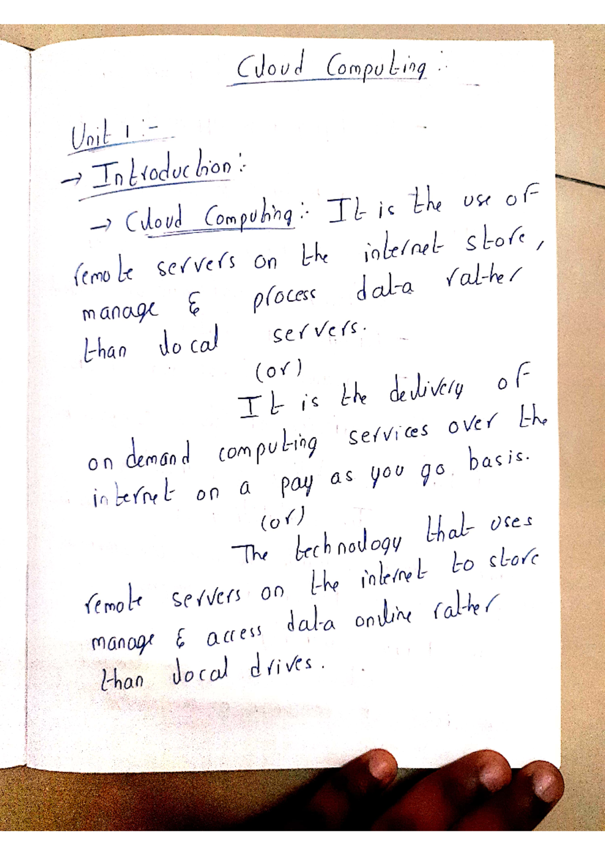 SN CC UNIT 1 - Cloud Computing - Studocu