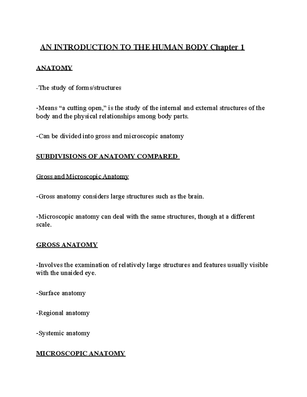 Untitled document - bio 150 - AN INTRODUCTION TO THE HUMAN BODY Chapter ...