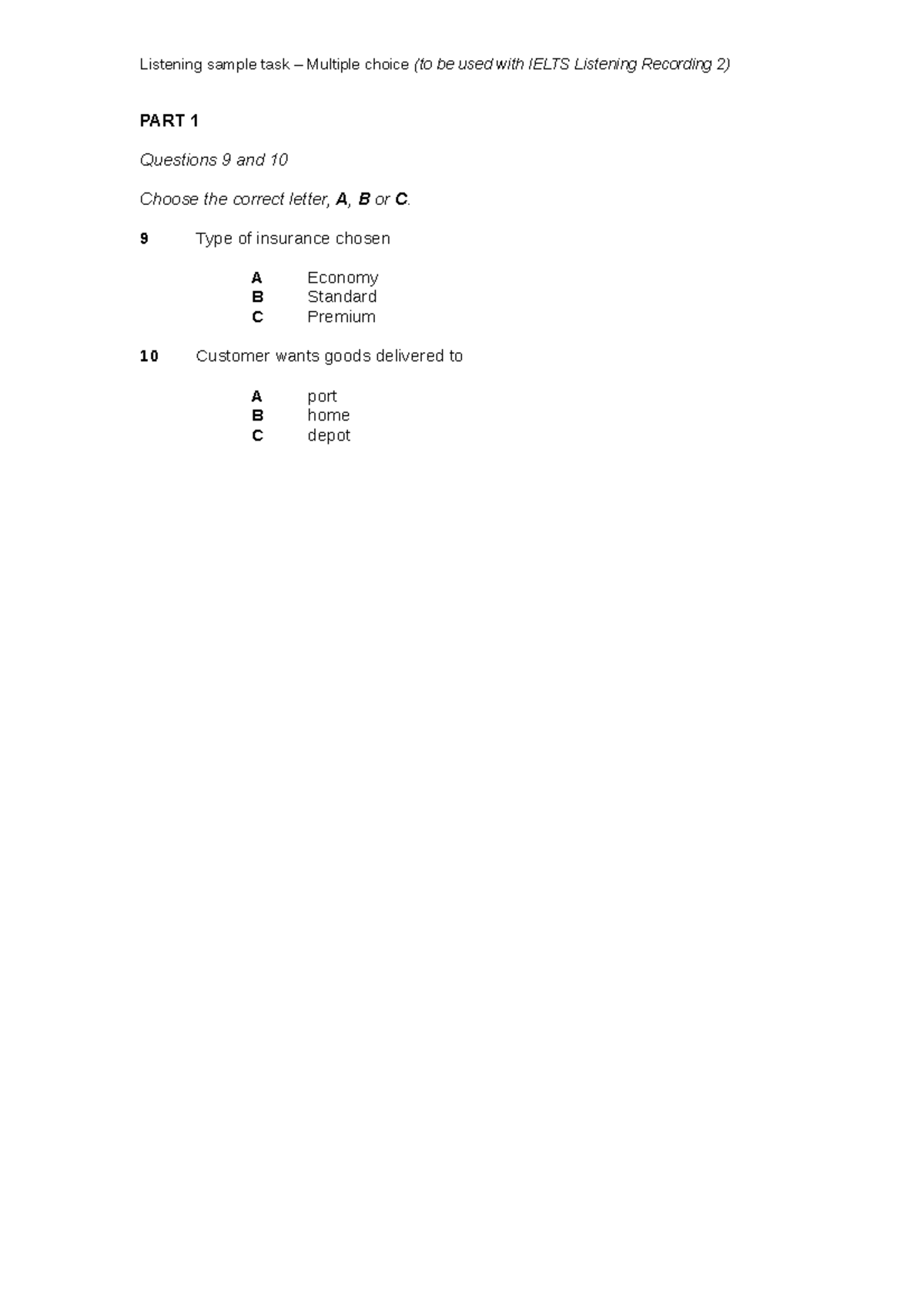 Listening-sample-task -multiple-choice - Listening sample task ...