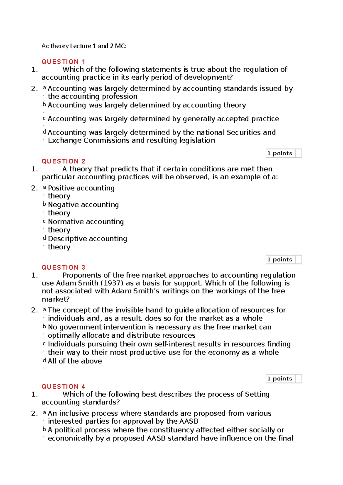 Exam, questions and answers - Ac theory Lecture 1 and 2 MC: QUESTION 1 ...
