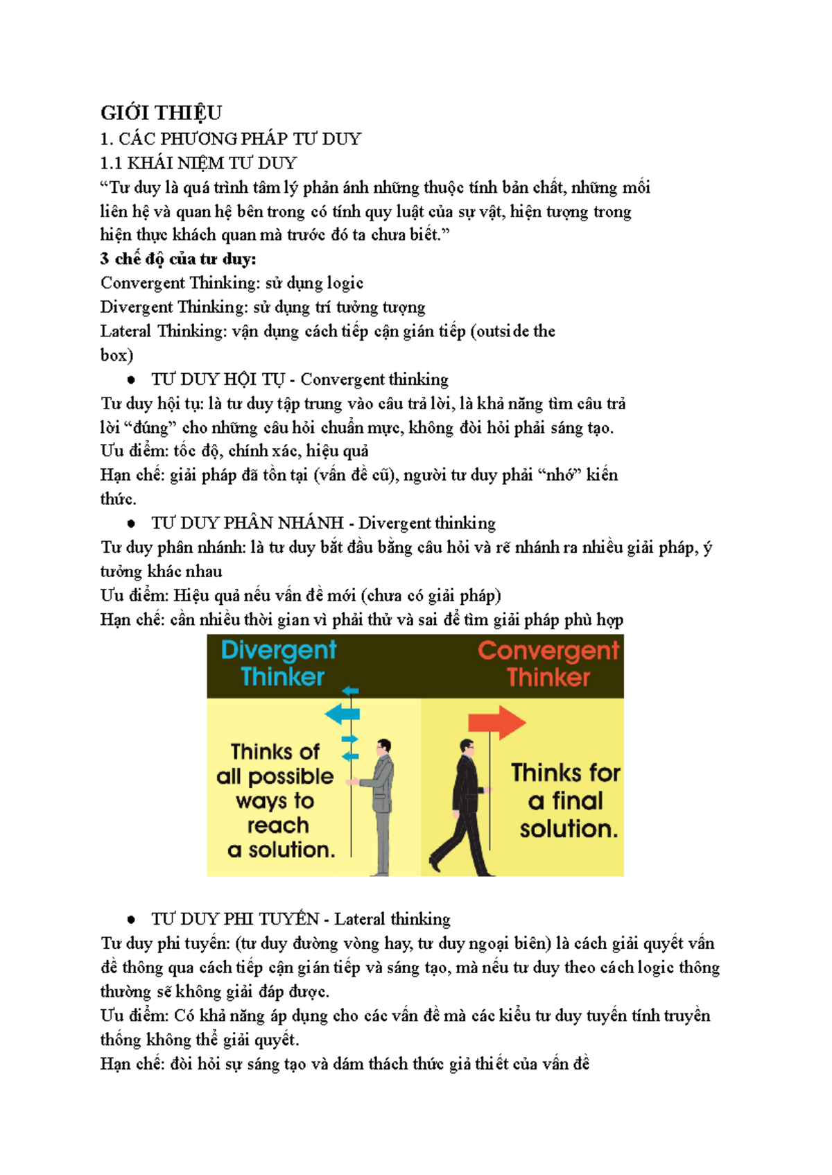 Ôn tập TDHT - Summary Tư duy thiết kế - GIỚI THIỆU 1. CÁC PHƯƠNG PHÁP ...