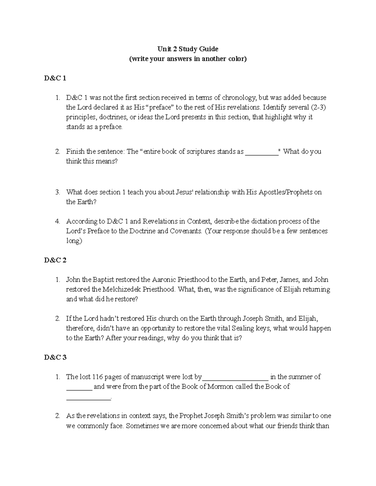 Unit 2 Study Guide - Google Docs - Unit 2 Study Guide (write your ...