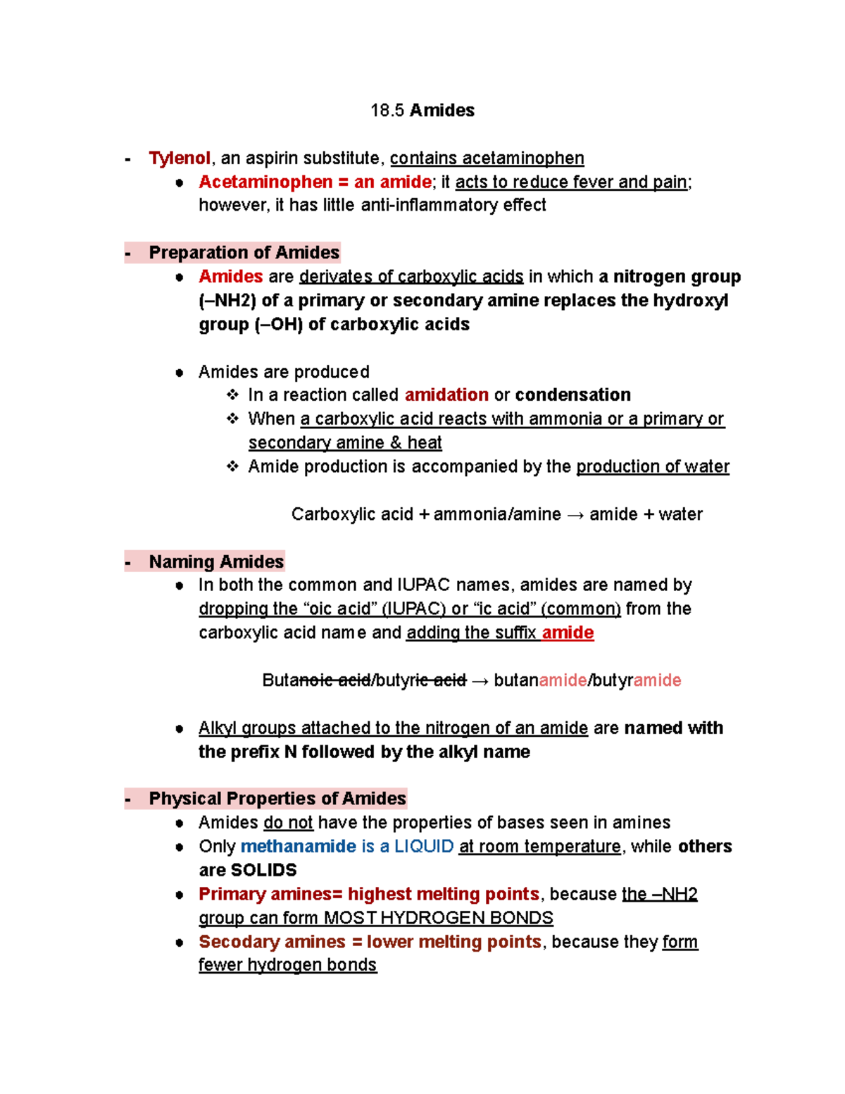 CHE 104 Amides - In this set of notes, you'll learn about heterocyclic ...