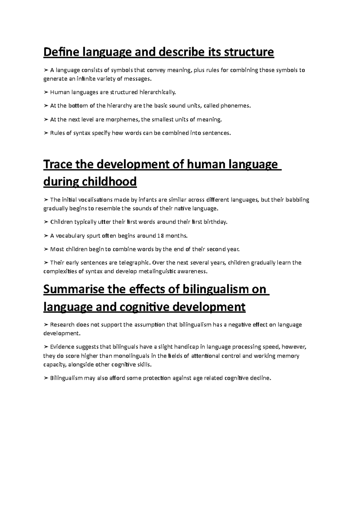 Chapter 8 - Define language and describe its structure A language ...