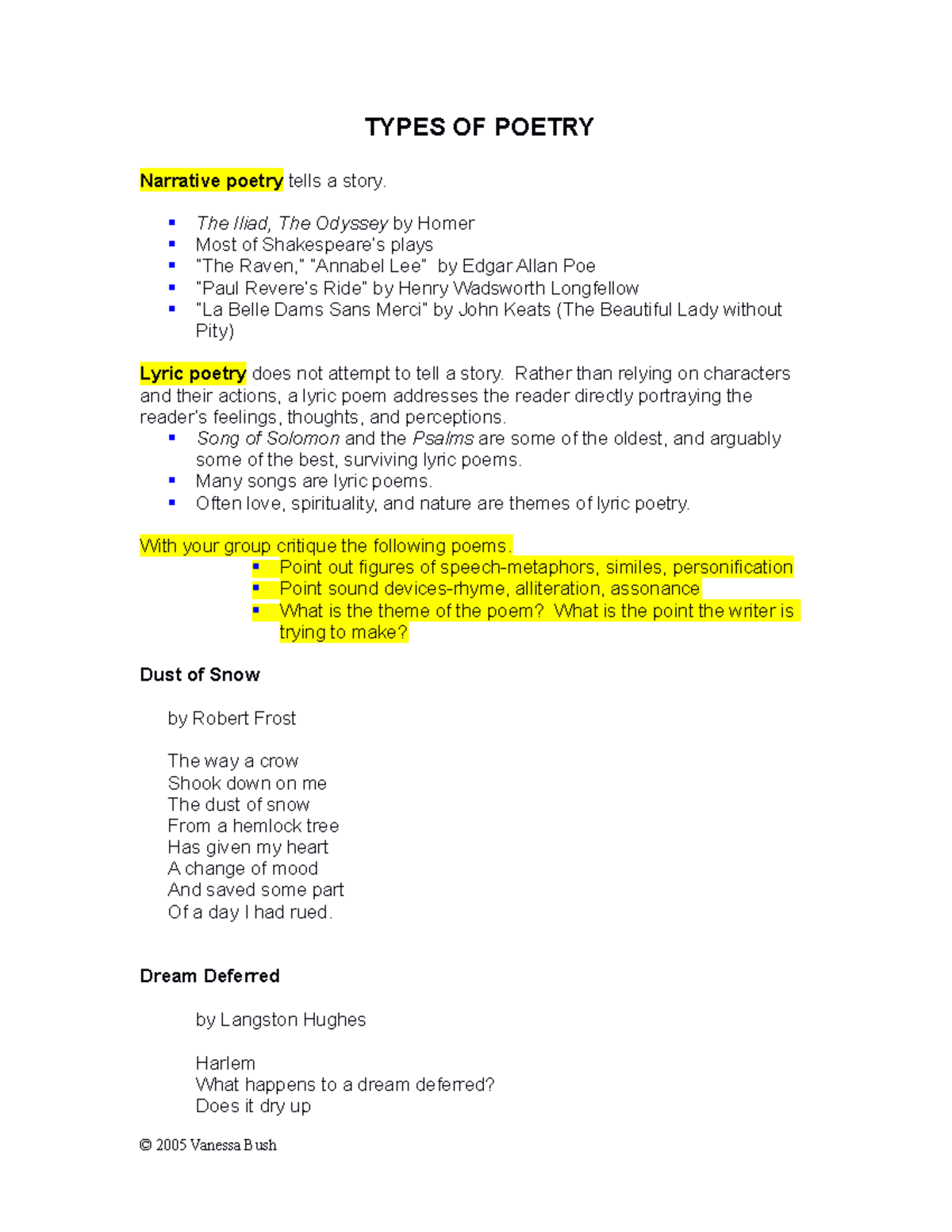 4 Types of Poetry - TYPES OF POETRY Narrative poetry tells a story. The ...