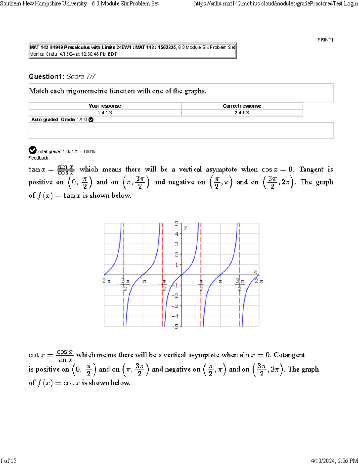Southern New Hampshire University - 6-3 Module Six Problem Set - MAT ...