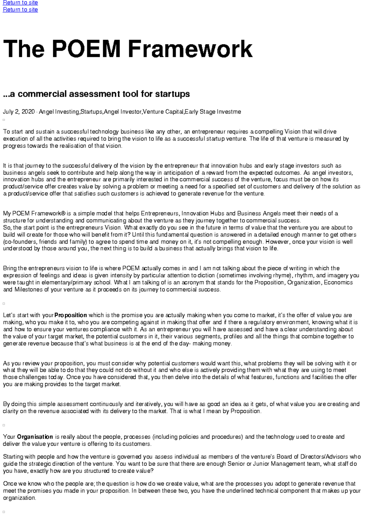 The POEM Framework Angel Investing Startups Angel Inv - Return to site Return to site The POEM ...