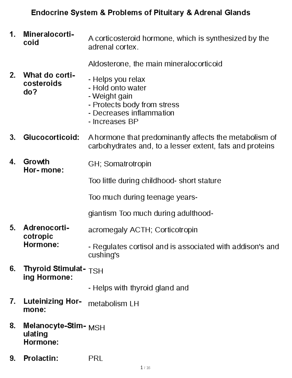 Endocrine System and Problems of Pituitary anf Adrenal Glands ...