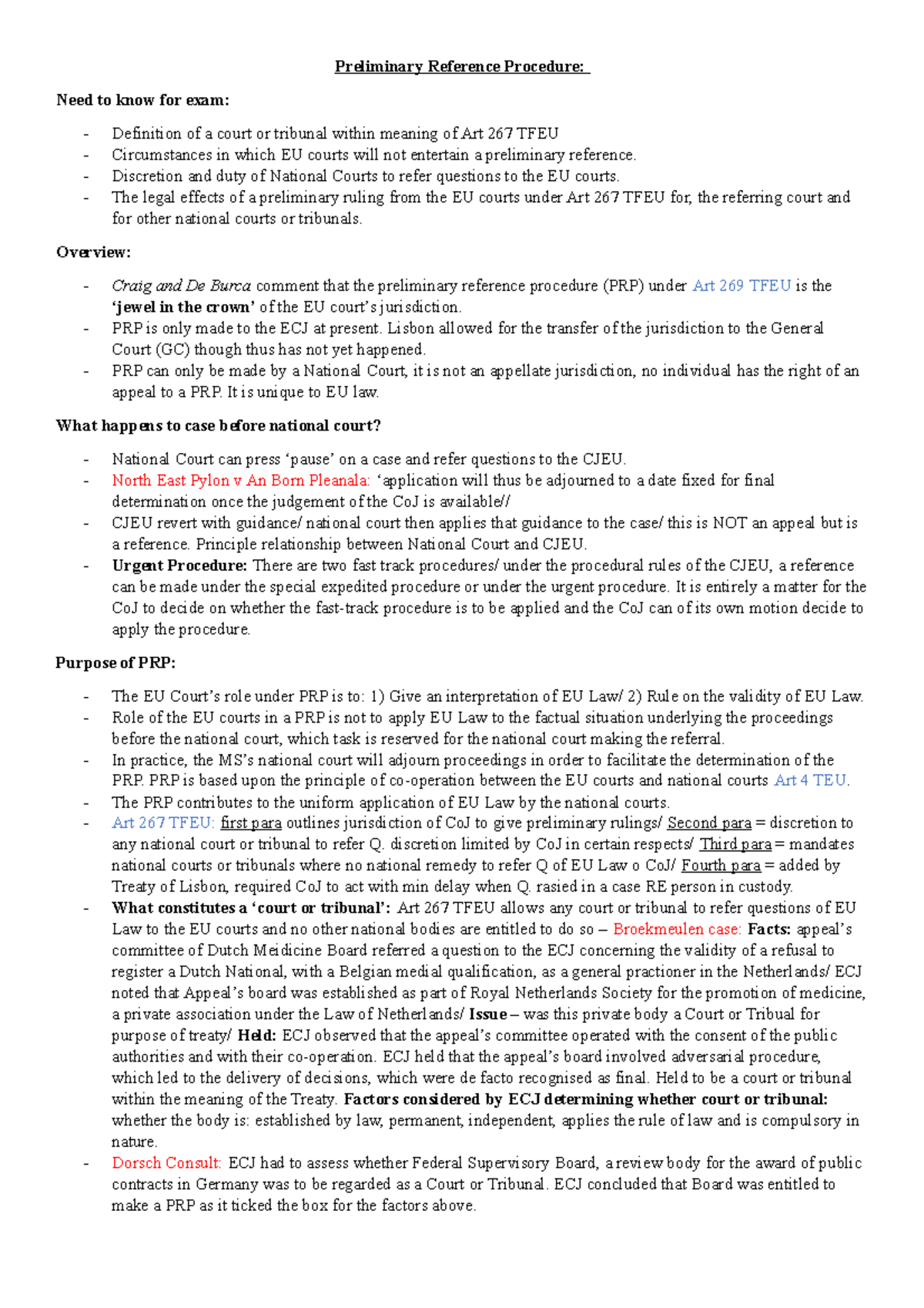 Preliminary Reference Procedure - Discretion and duty of National ...