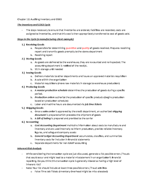 Exam 1 (Chapter 2-5) - Audit - Chapter 2: Professional Standards Auditing Standards = Generally ...