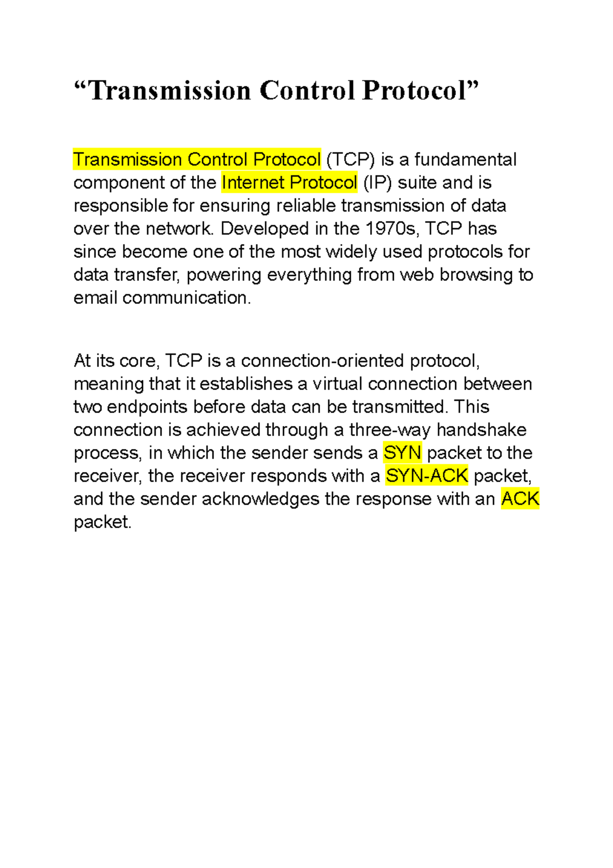 Understanding Tcp The Reliable Protocol For Network Data Transmission