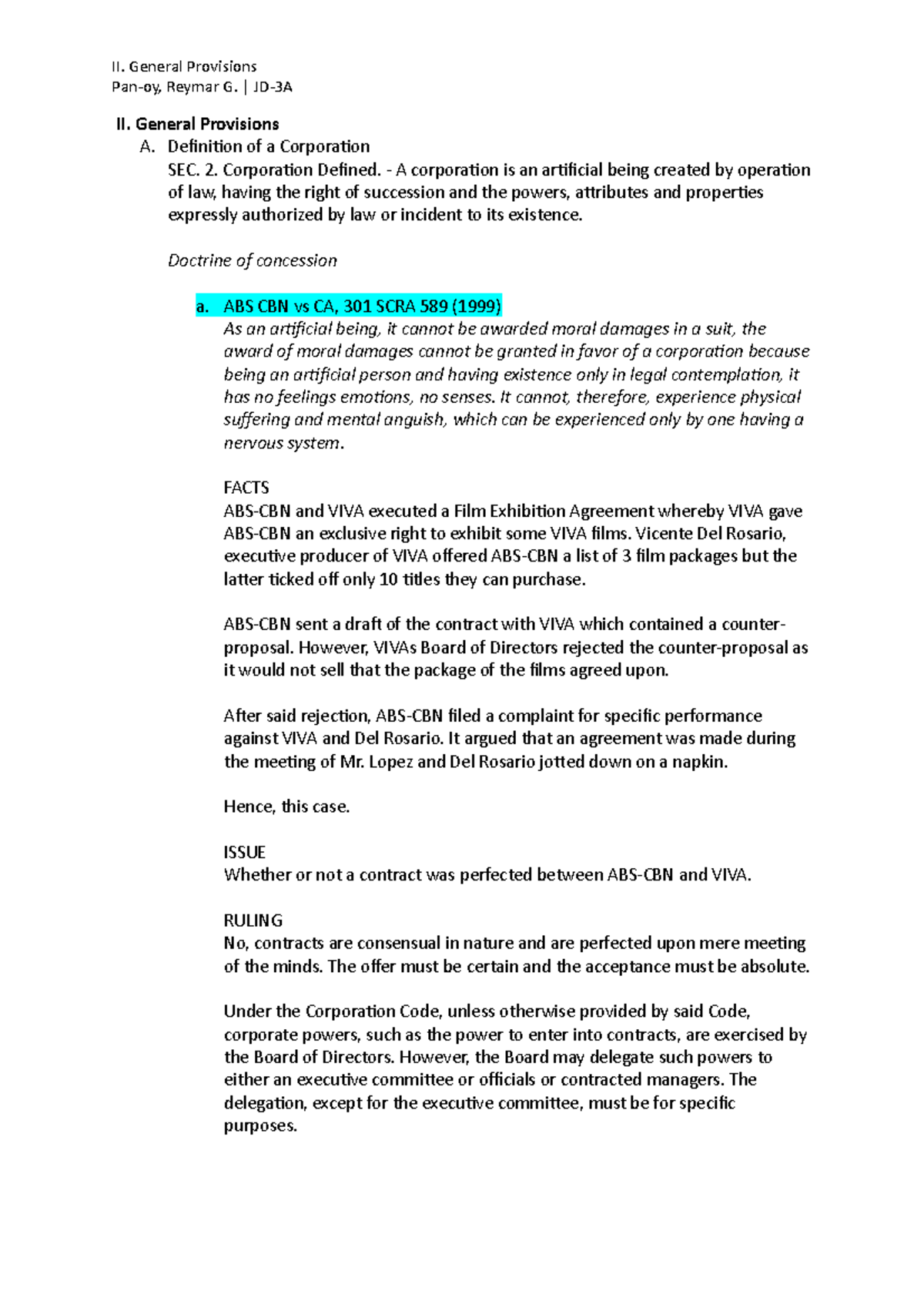 II. General Provisions - Pan-oy, Reymar G. | JD-3A II. General ...
