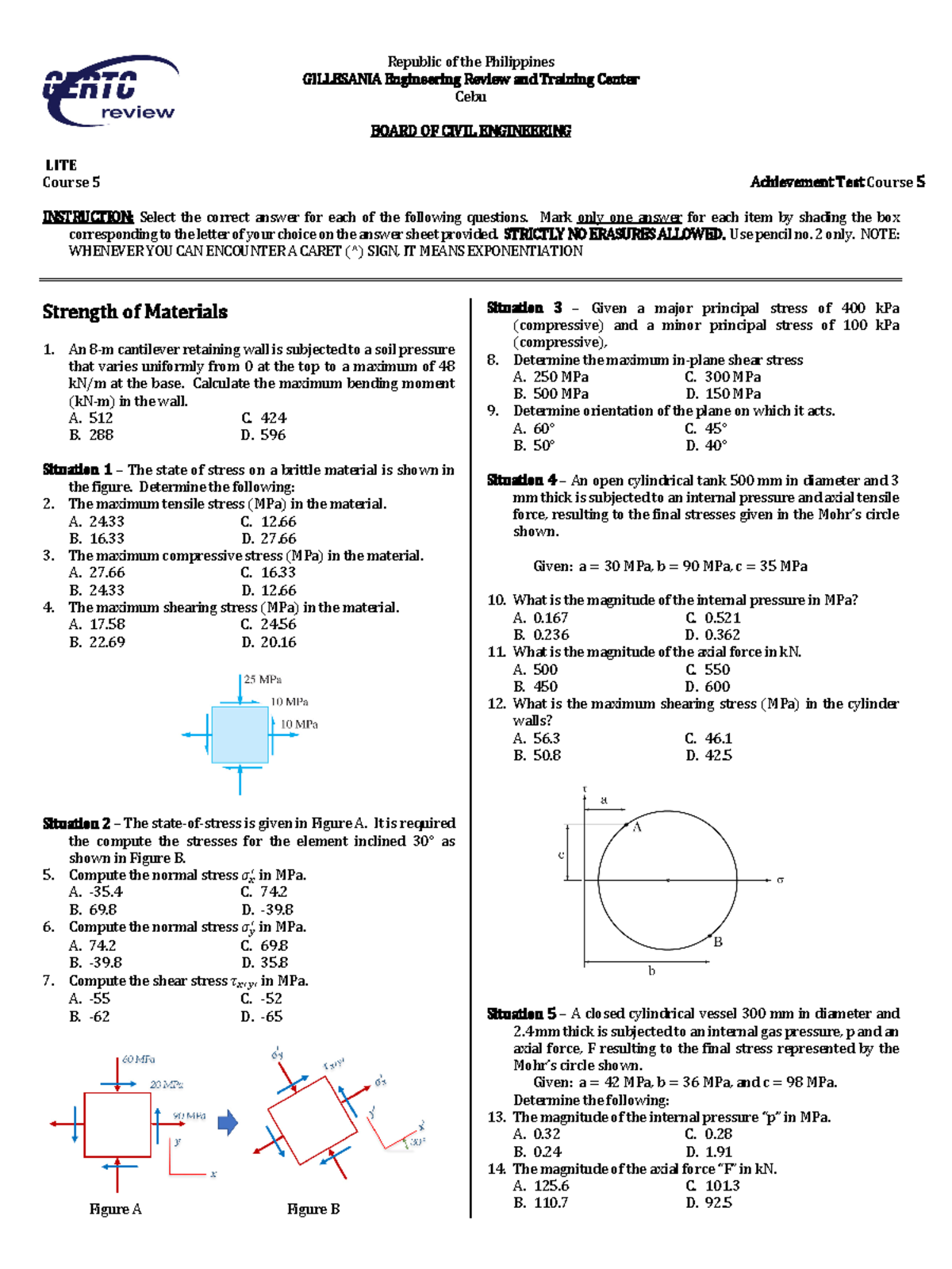 Course 5 - Try - Republic of the Philippines GILLESANIA Engineering Review and Training Center ...