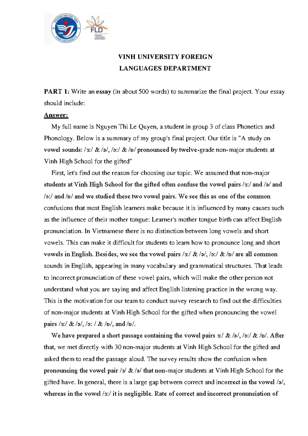 Nguyen Thi Le Quyen - bbbbbbbbbbbbbbb - VINH UNIVERSITY FOREIGN ...