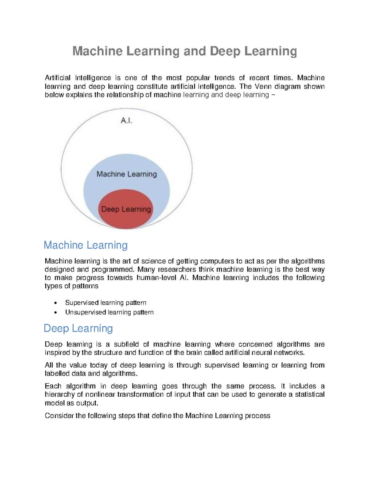 ML 1.iii.a Machine Learning Vs. Deep Learning - Machine Learning and ...