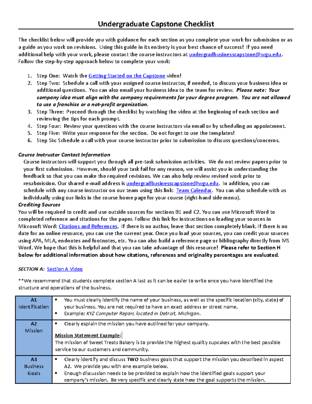 Undergrad Capstone Checklist - BUS 4840 - WGU - Studocu