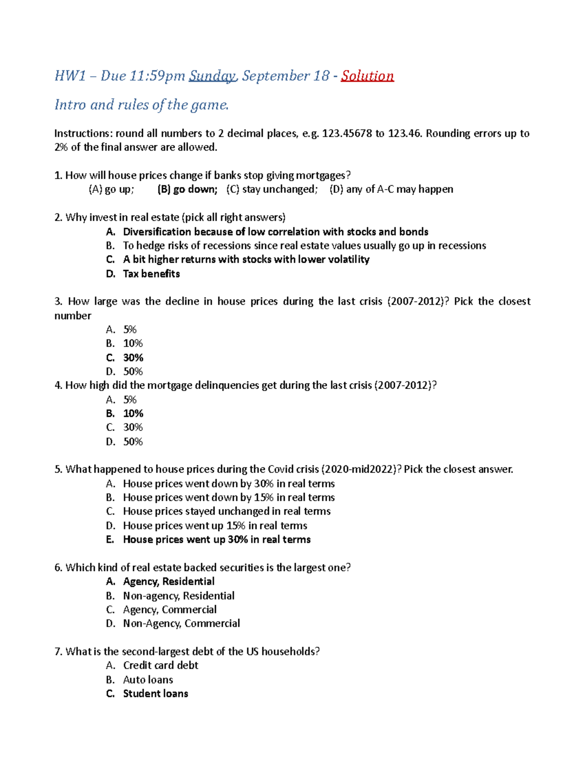 HW1Solution - hw 1 - HW1 – Due 11:59pm Sunday, September 18 - Solution ...