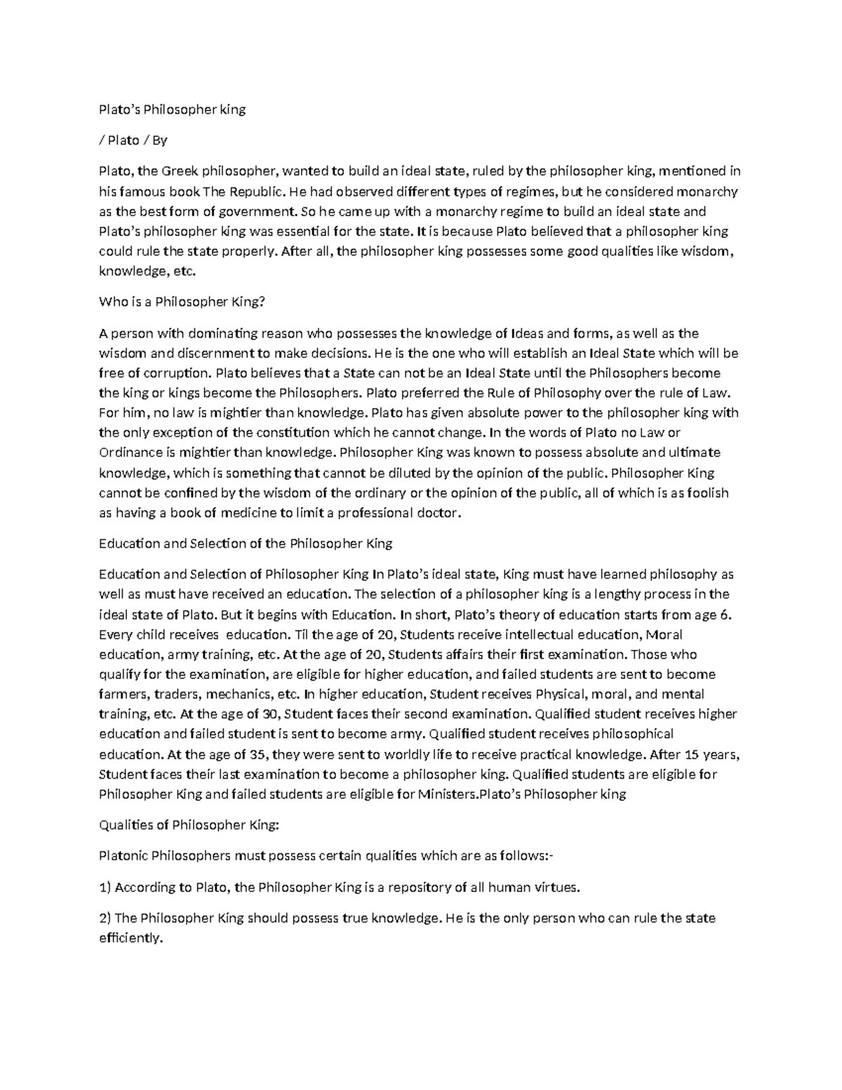 Plato phil - boom ka boom - Plato’s Philosopher king / Plato / By Plato ...