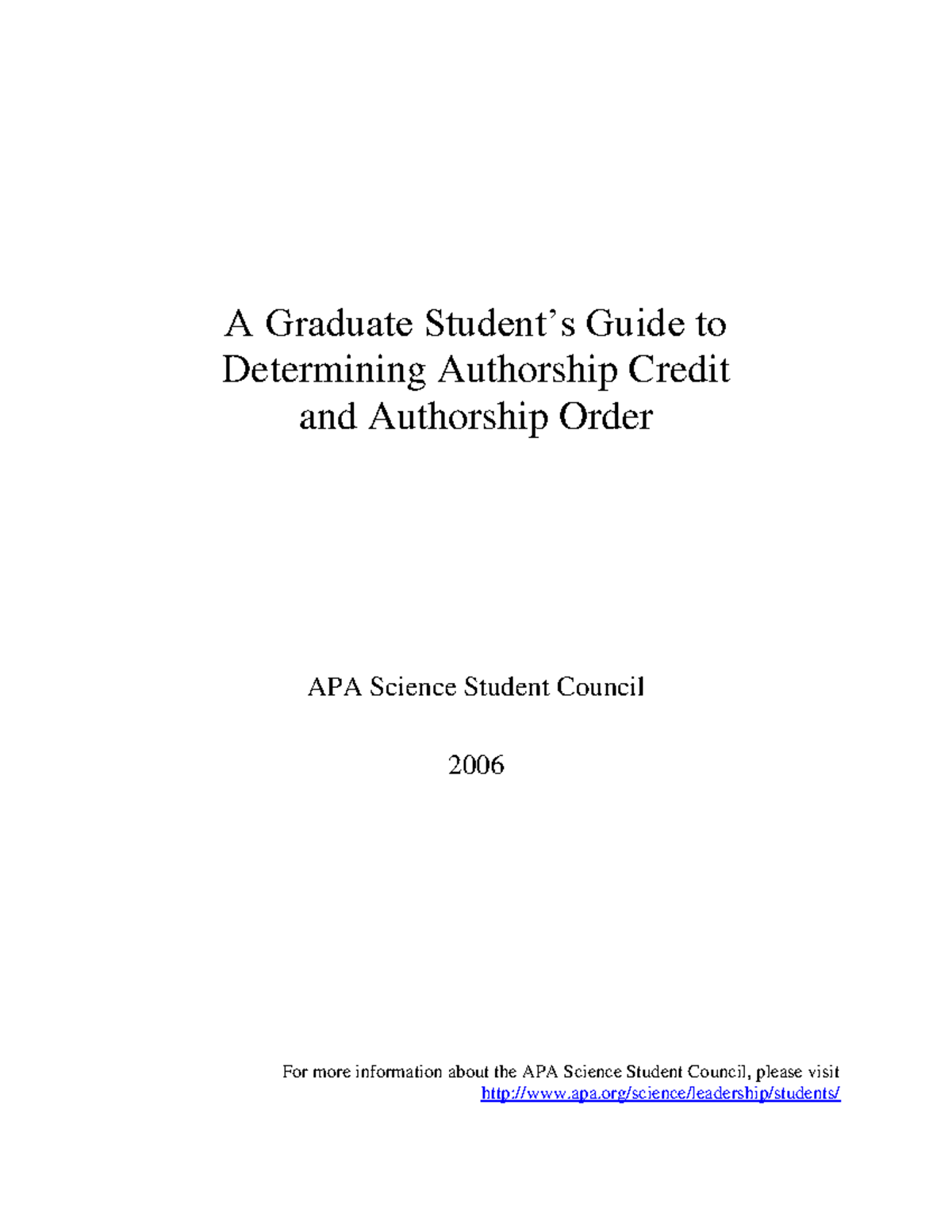 Authorship-paper - thankyou - A Graduate Student’s Guide to Determining ...