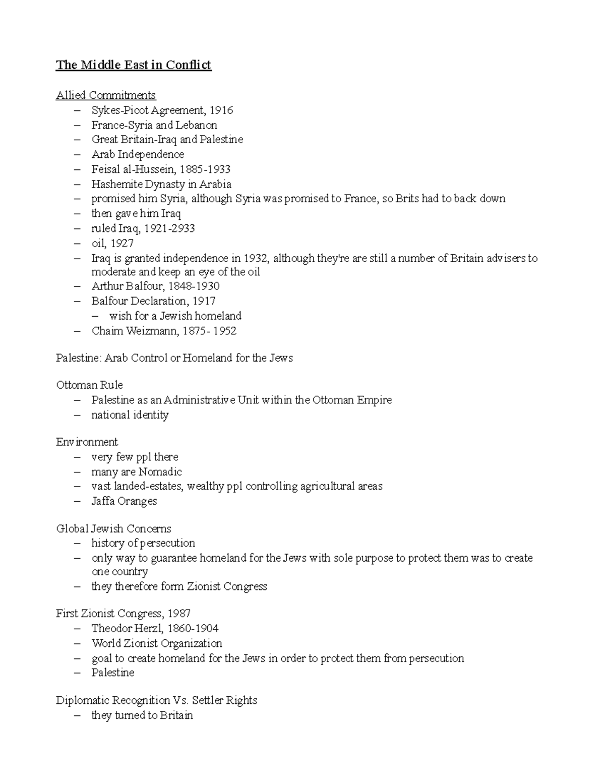 Middle East Conflicts in the 20th Century - The Middle East in Conflict ...