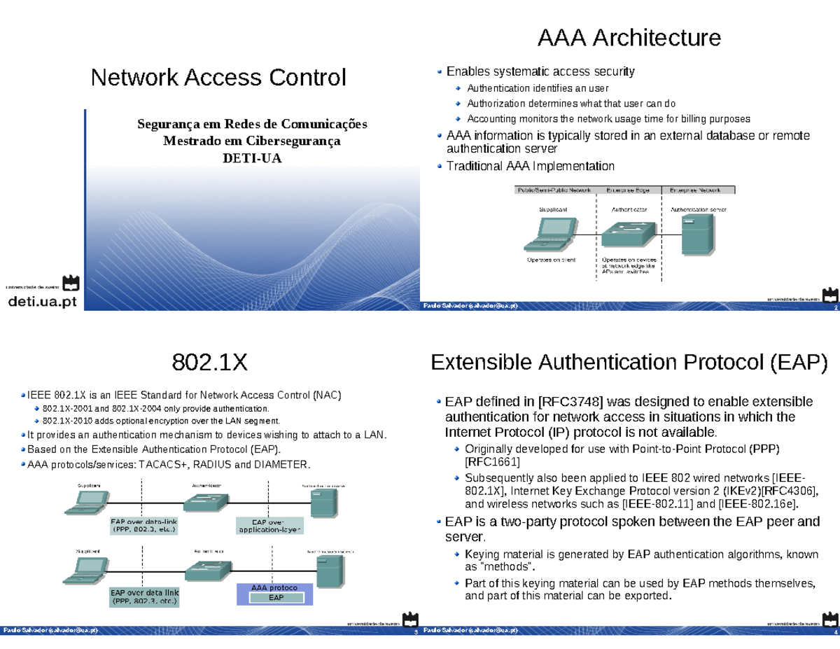 3 - Access and Flow Control - Network Access Control Segurança em Redes ...