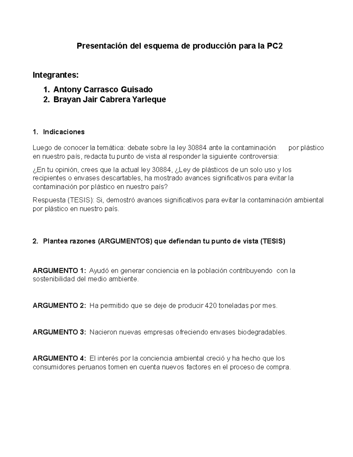 Semana 14 - Presentación del esquema de producción para la PC2 ... Semana 14 - Presentación del esquema de producción para la PC2 ...