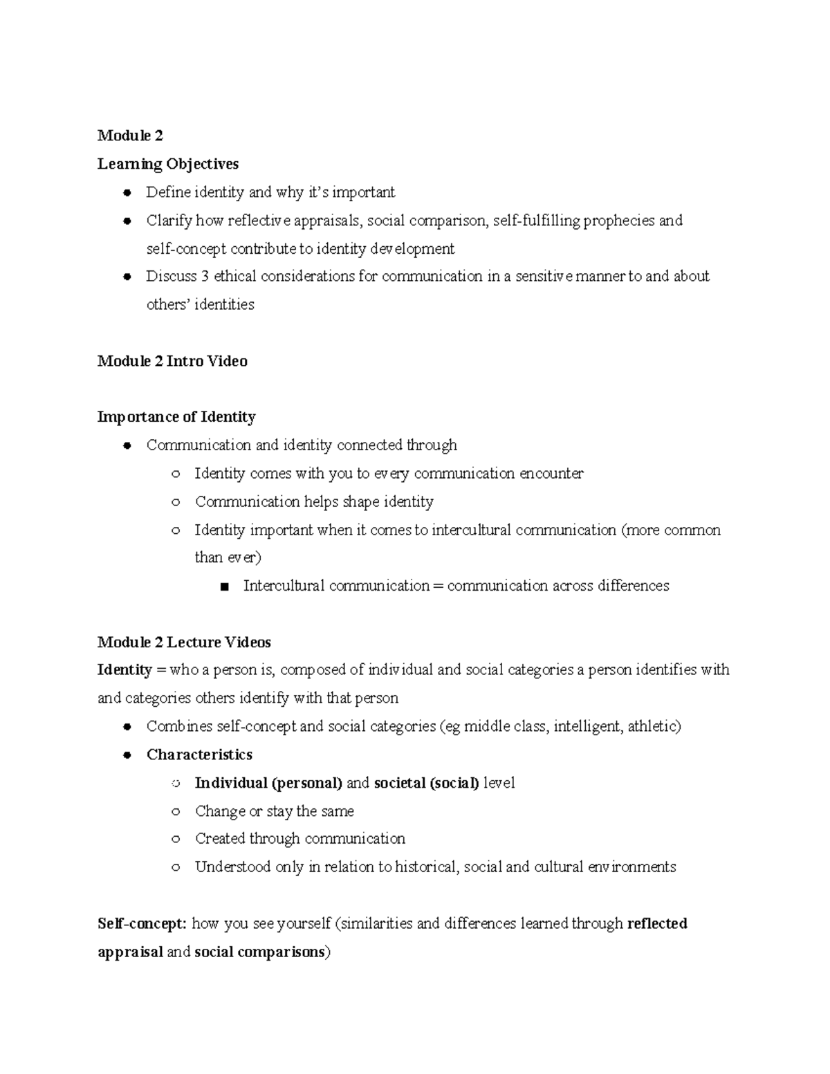 SD COMM 1101 Module 2 NOtes - Module 2 Learning Objectives Define ...
