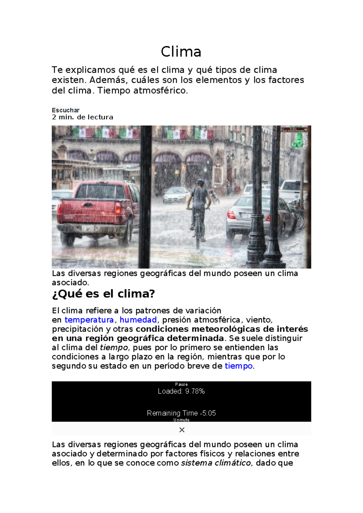 Clima - Clima Te explicamos qué es el clima y qué tipos de clima ...