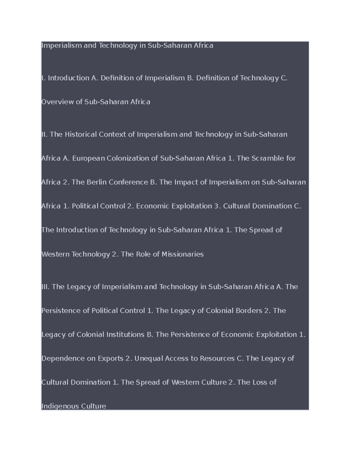 Imperialism and Technology in Sub - Imperialism and Technology in Sub ...