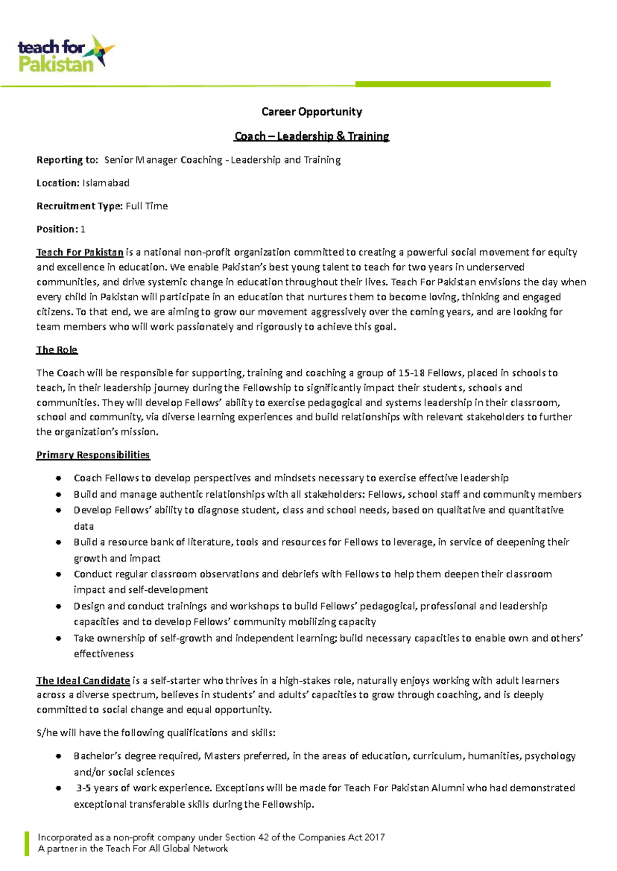 JD-Coach - Career Opportunity Coach – Leadership & Training Reporting ...