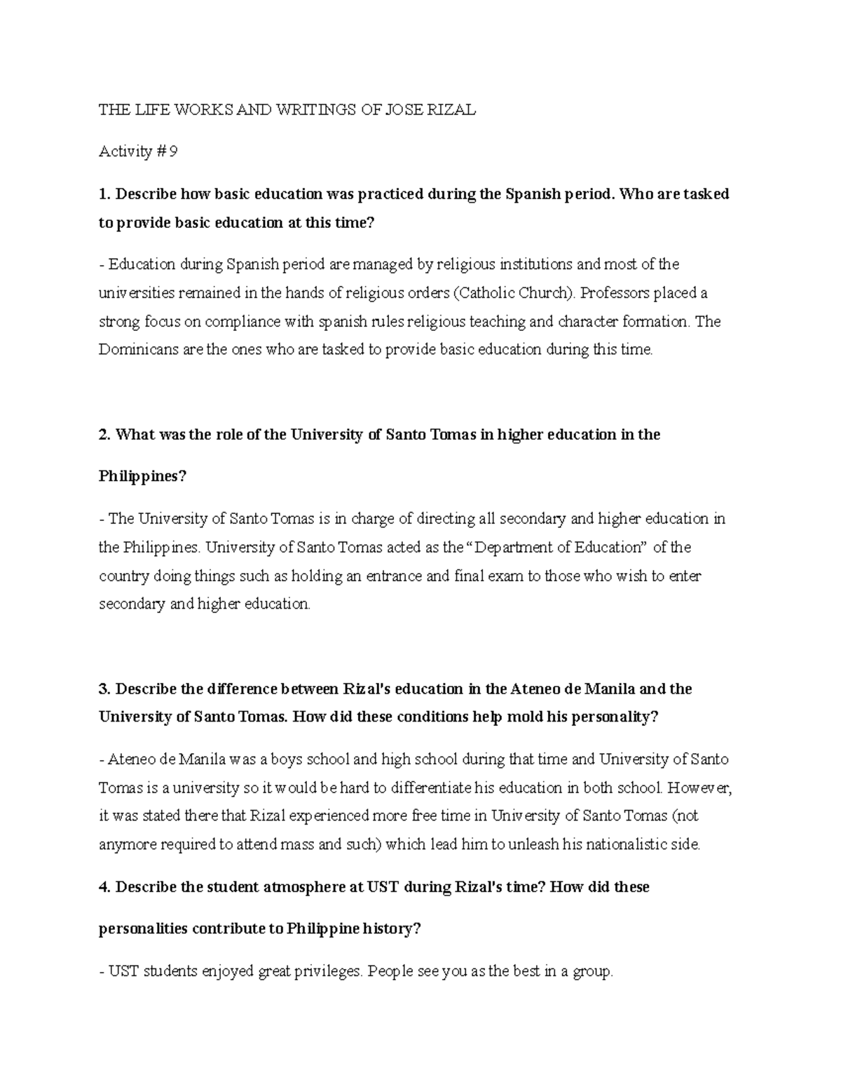 R9-10 - R9-10 RIZAL - THE LIFE WORKS AND WRITINGS OF JOSE RIZAL ...