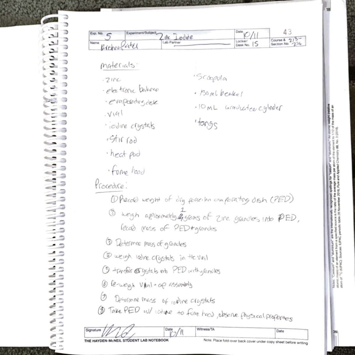 chem lab assignment - CHEM 211 - Studocu