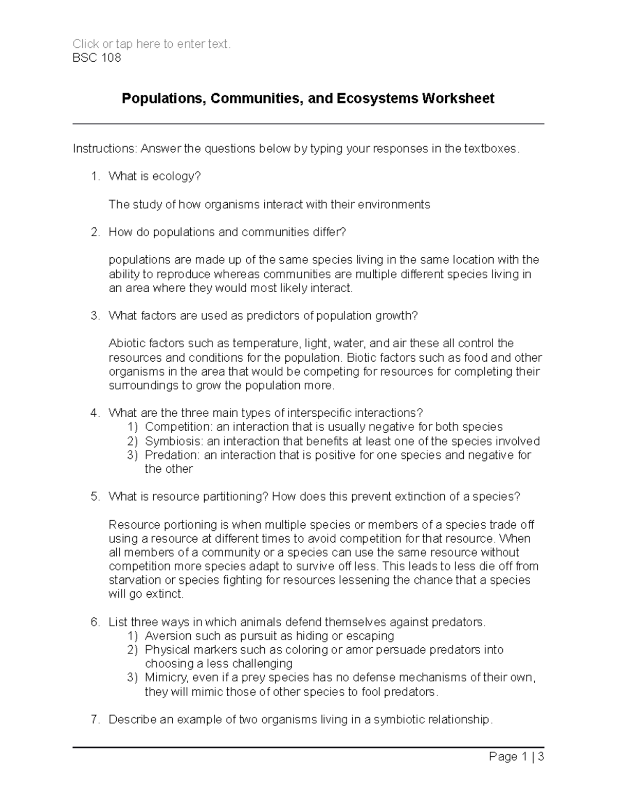 BSC 108 PCEW - Populations, Communities, and Ecosystems Worksheet ...