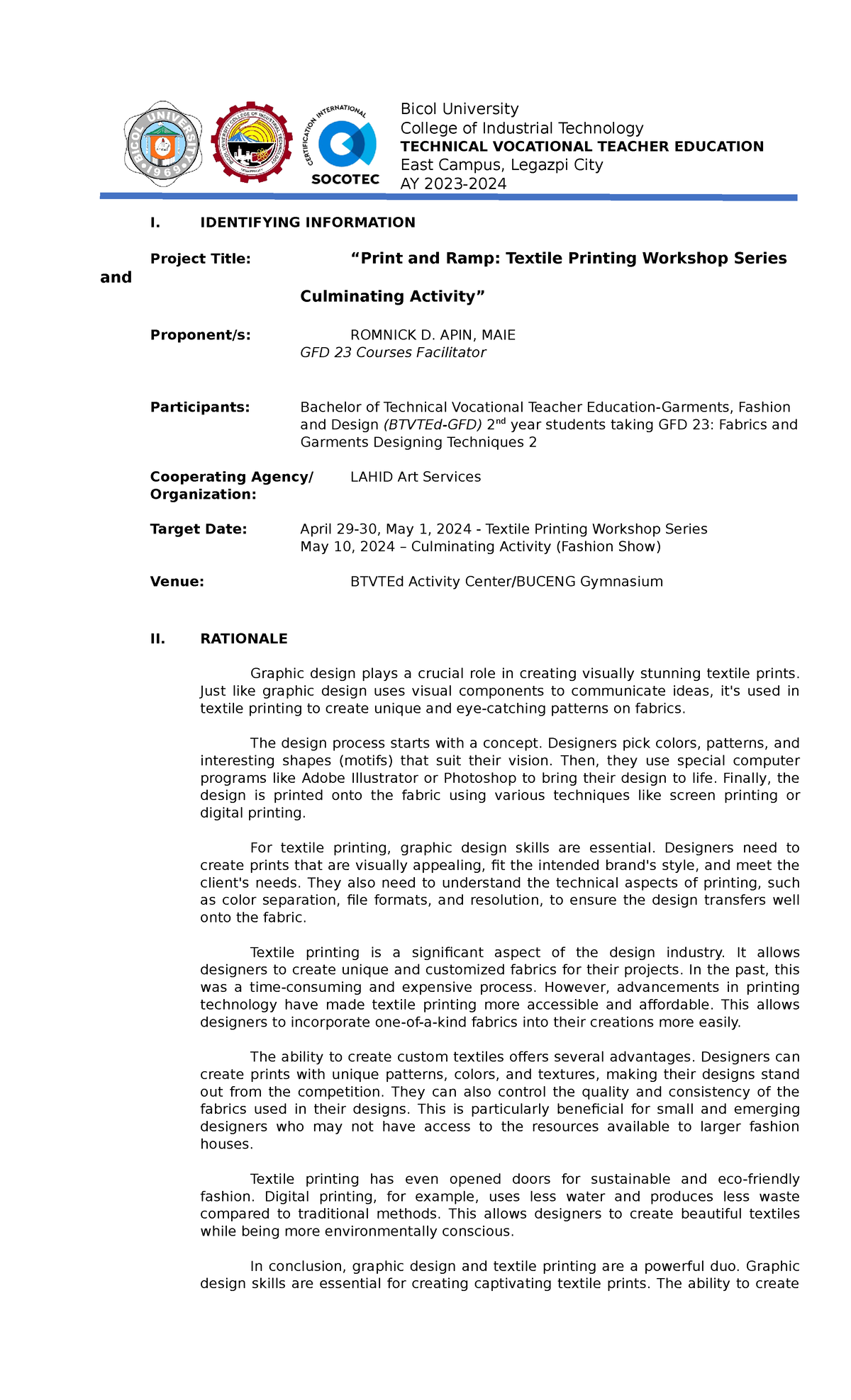 Proposal Textile-Printing-Workshop-and-Fashion-Show-2024 revised ...