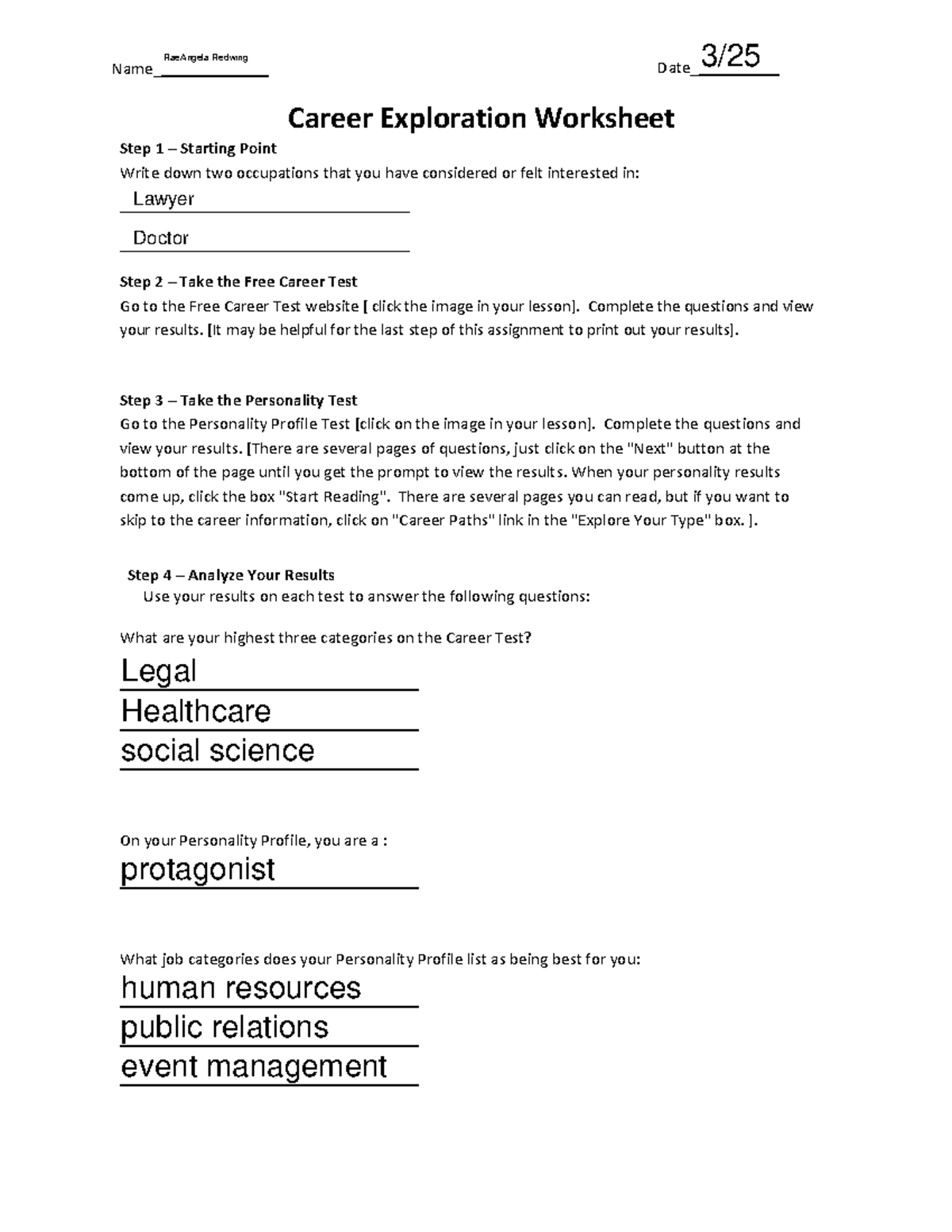 Career+exploration+worksheet - Name_ Date_ Career Exploration Worksheet ...