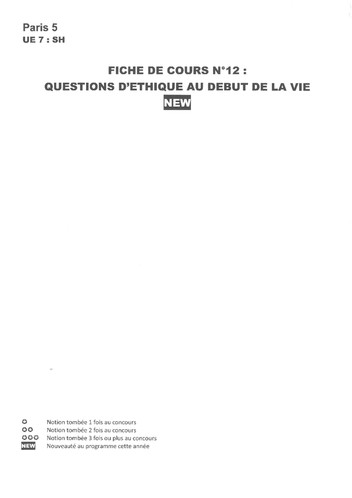 FC12 Questions d éthique au début de la vie UE7 Medisup - Paris 5 UE7 ...